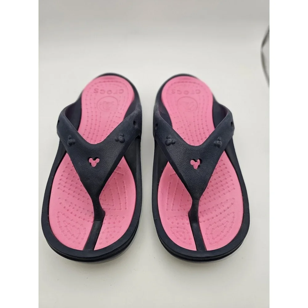 CROCS | Shoes | Crocs Disney Mickey Mouse Pink Sandals Flip Flop Size W ...